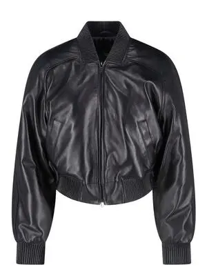 Phoebe Philo Lamb Leather Bomber Jacket - Black