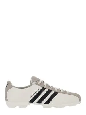 Y3 100% Leather Lace-up Sneakers - White