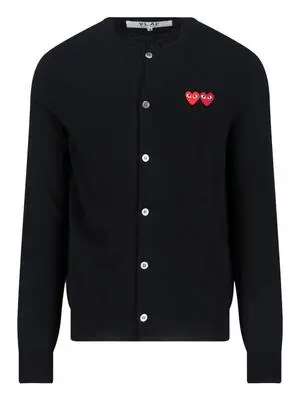 Play Comme Des Garcon Cardigan With Heart Logo - Black