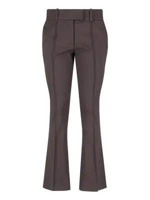 Attico Tailored Virgin Wool Trousers - Brown