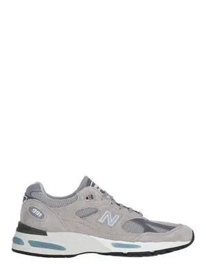 NEW BALANCE Suede And Mesh Paneled Lace-up Sneakers - Grey