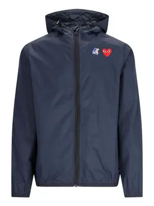Play Comme Des Garcon Play Heart Logo 100% Nylon Jacket - Blue