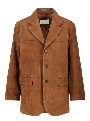 DUNST Classic Leather Blazer - Brown