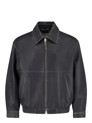 DUNST Lamb Leather Zip-up Jacket - Black