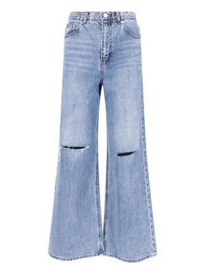 DUNST Classic Light Wash Distressed Jeans - Blue