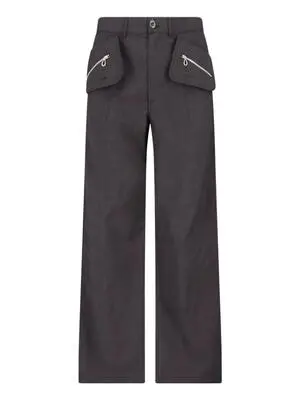 KIKO KOSTADINOV Virgin Wool Trousers With Zippered Pockets - Brown