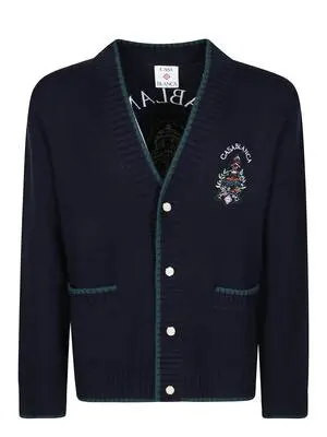 Casablanca Wool & Silk Cardigan - Nero