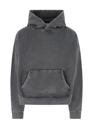 ENTIRE STUDIOS Washed Organic Cotton Hooded Sweatshirt - Black