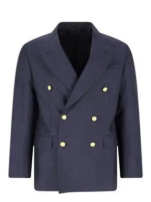 KAPTAIN SUNSHINE Double-breasted Tailored Blazer Jacket - Blue