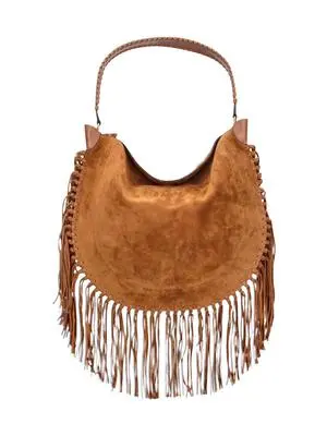 Isabel Marant Étoile Isabel Marant Fringe Suede Hobo Shoulder Bag Brown