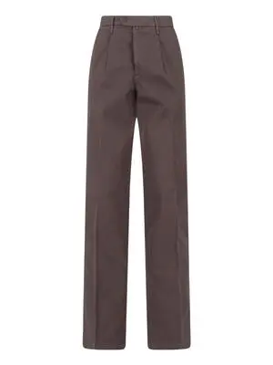 BRIGLIA 1949 Stretch Cotton Trousers - Brown