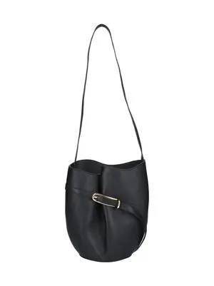 LIFFNER LIFFNER Calf Leather Shoulder Bag With Buckled Detail Black