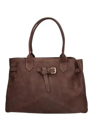 BALLANTYNE BALLANTYNE Leather Tote Bag With Buckle Detail Brown