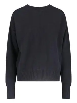 SA SU PHI 100% Cashmere Crew Neck Sweater - Black