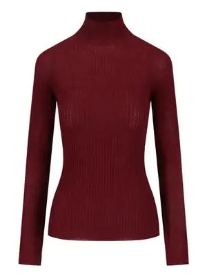 SA SU PHI Cashmere Silk Turtleneck Sweater - Red