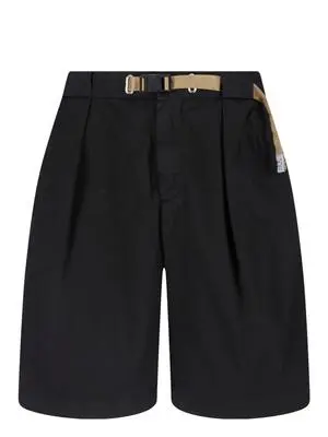 WHITE SAND Cotton Elastane Trousers With Belted Waist - Black