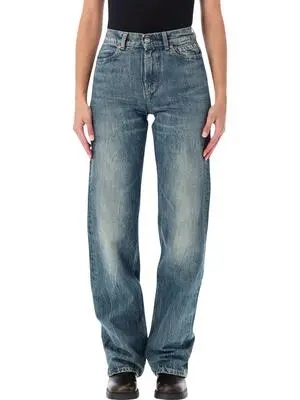 Our Legacy High-rise Wide-leg Jeans - Mid Blue