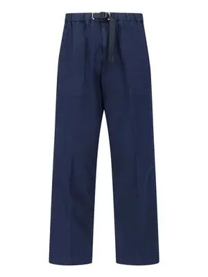 WHITE SAND Stretch Cotton Trousers - Blue