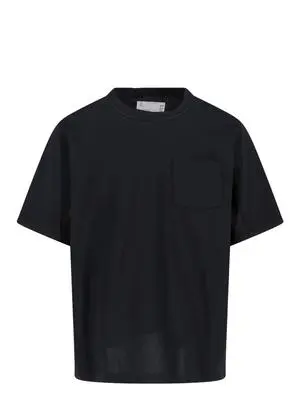 Sacai 100% Cotton T-shirt - Black