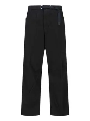 WHITE SAND Tailored Cotton Trousers - Black
