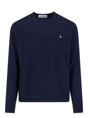 VIVIENNE WESTWOOD Wool-cashmere Crewneck Sweater - Blue