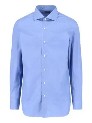 FINAMORE 1925 Classic Fit Dress Shirt - Blue