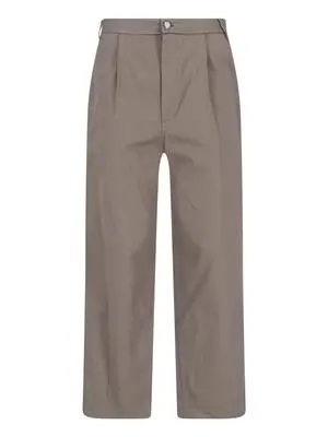 LOW CLASSIC High-waisted Straight-leg Tailored Trousers - Beige