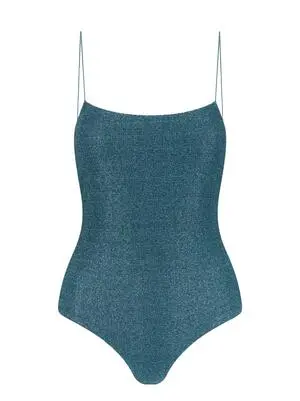 Oseree Inspired Lurex Peacock Mini Dress For - Blue