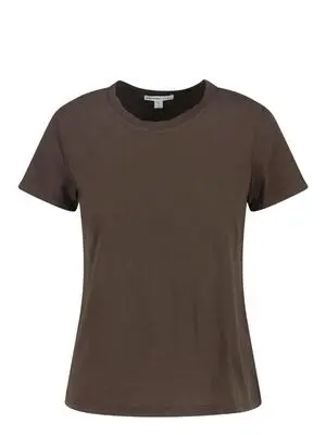 JAMES PERSE 100% Cotton Crewneck T-shirt - Brown