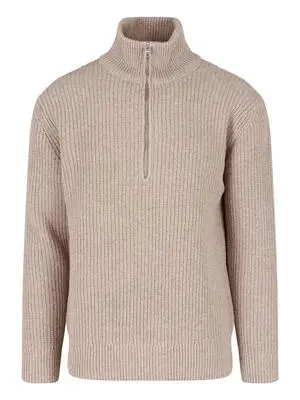 Closed 100% Wool Ribbed Knit Pullover - Beige