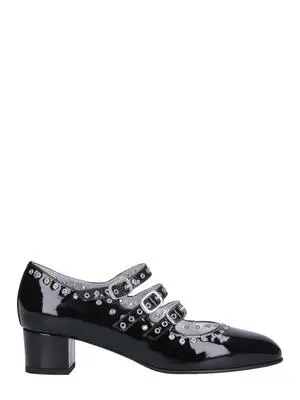 CAREL Calf Patent Leather Mary Jane Heeled Shoe With Buckled Straps - Black