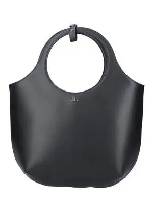 COURREGES Structured Calfskin Tote Bag With Hoop Handle - Black