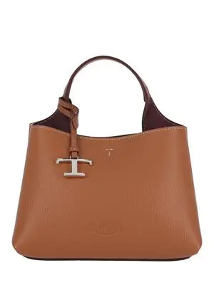 TOD`S 100% Calfskin Leather Shoulder Bag - Brown