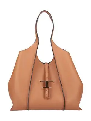 TOD`S T Timeless Shopping Bag In Leather Medium - Brown