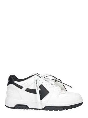 Off-White Low-top Leather Sneakers With Arrow Detail - White