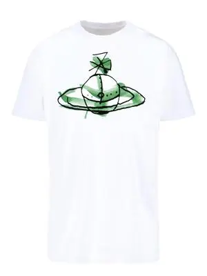 VIVIENNE WESTWOOD Orb Print Cotton T-shirt - White