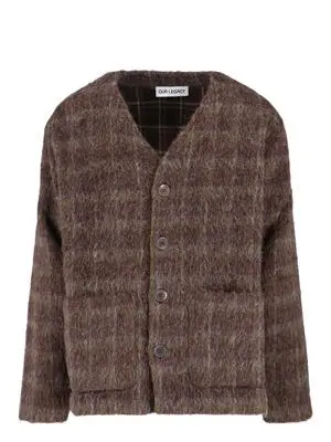 Our Legacy Fuzzy Wool Button Cardigan Jacket - Brown