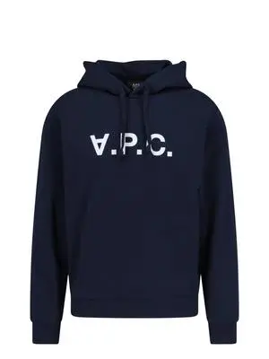 A.p.c. 100% Organic Cotton "v.p.c." Hoodie - Blue
