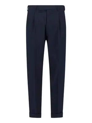PT TORINO Pleated Tapered Dress Pants - Blue