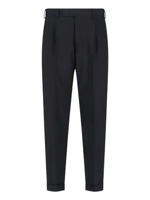 PT TORINO Wool-blend Stretch Trousers - Black
