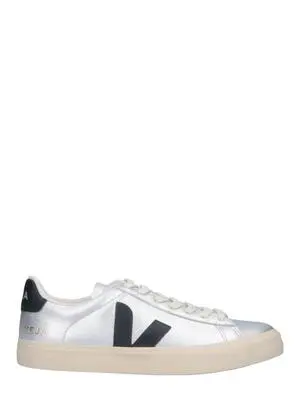 VEJA Leather Lace-up Sneakers With Recycled Lining And Natural Rubber Outsole - Silver