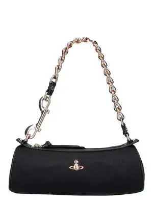 VIVIENNE WESTWOOD 100% Viscose Handbag With Chain Strap - Black
