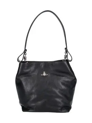 VIVIENNE WESTWOOD Calf Leather Crossbody Bag - Black
