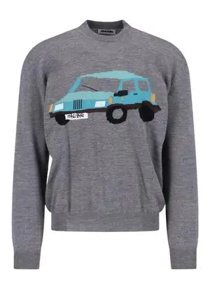 MAGLIANO Graphic Print Wool Sweater - Grey