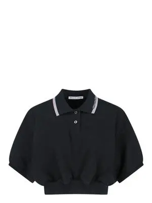 ALEXANDER WANG Alexander Wang Cropped Short-Sleeve Polo Shirt