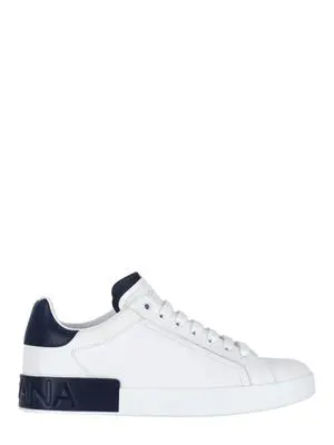 Dolce & Gabbana DOLCE & GABBANA Leather Low-Top Sneakers Blue