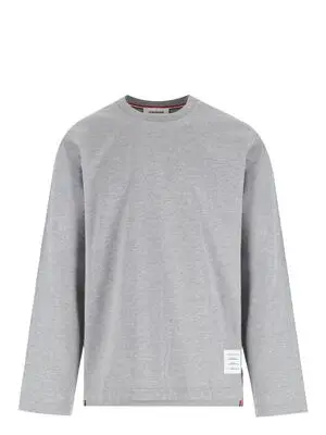 Thom Browne 100% Cotton Classic Crewneck T-shirt - Grey