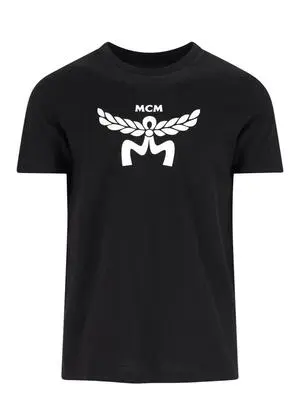 Mcm Graphic Print Crewneck T-shirt - Black