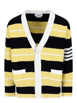 Thom Browne Striped Cotton Cardigan - Yellow