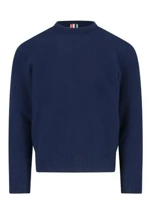 Thom Browne 100% Virgin Wool Crewneck Sweater - Blue